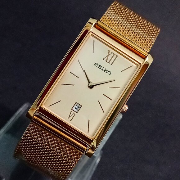 Seiko | Accessories | New Stock Seiko Tank Quartz Date Showing Mens ...